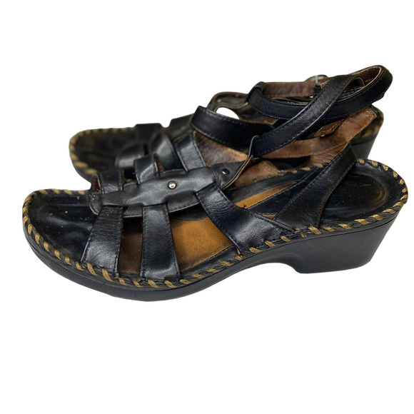 Ariat | Shoes | Ariat Black Leather Buckle Vamp Slide Wedge 2 Heel ...